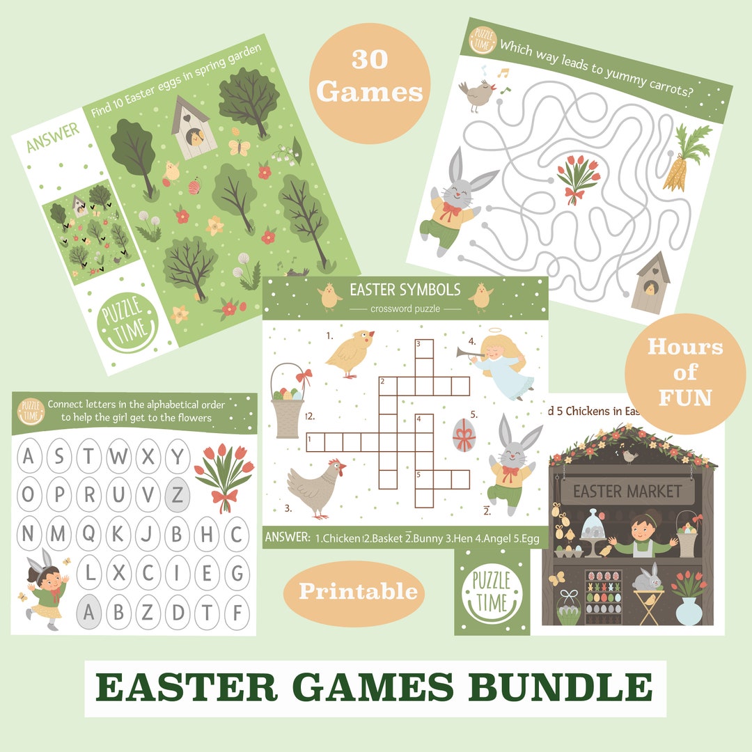 30 Easter Printable Games - Instant Download Kids Games - Etsy