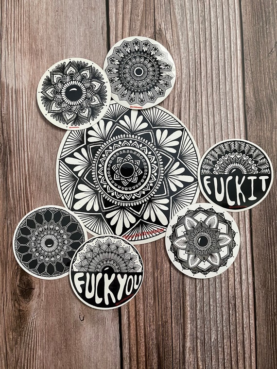 7 piece Vinyl Mandala Sticker Bundle | Etsy