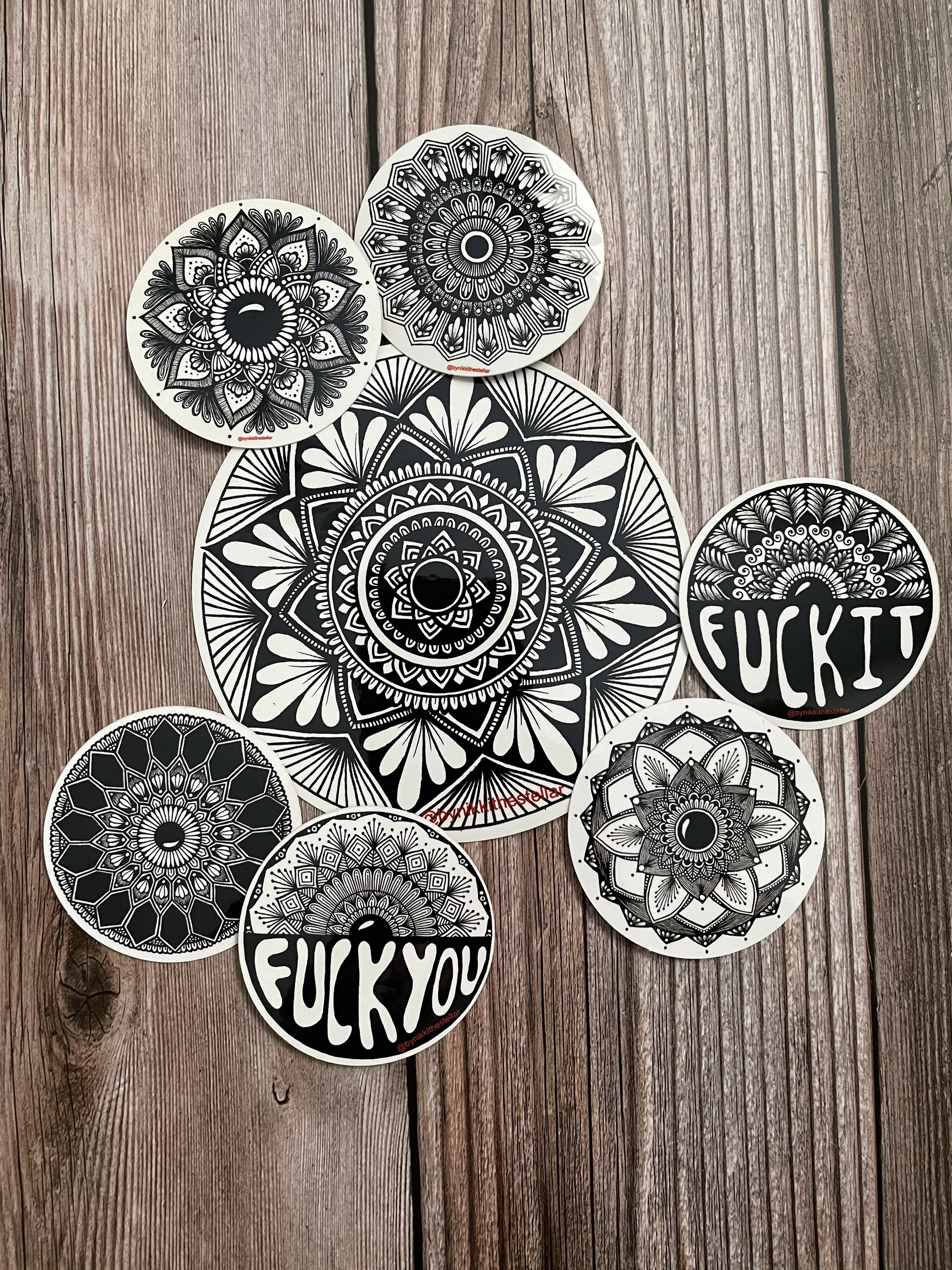 7 Piece Vinyl Mandala Sticker Bundle - Etsy Israel