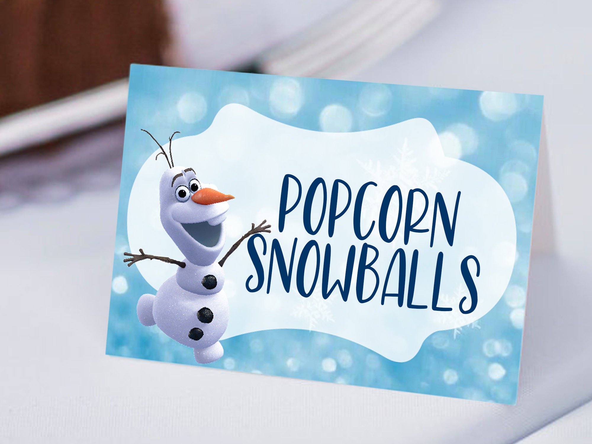 Frozen Party Food Label, Frozen Party Food Tents, Frozen Place Cards ...