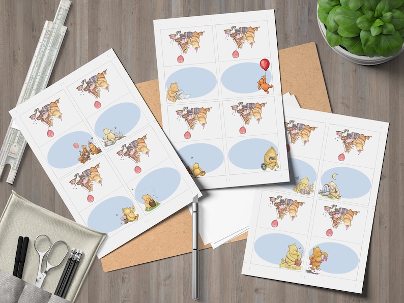 Classic Winne the Pooh Food Labels Food Tents Place Cards - Etsy