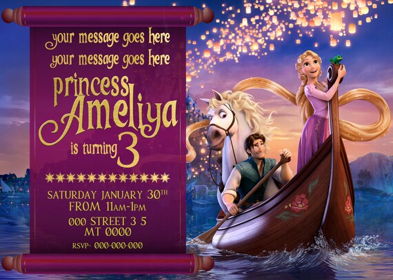 Tangled Birthday Invitation Tangled Birthday Tangled | Etsy