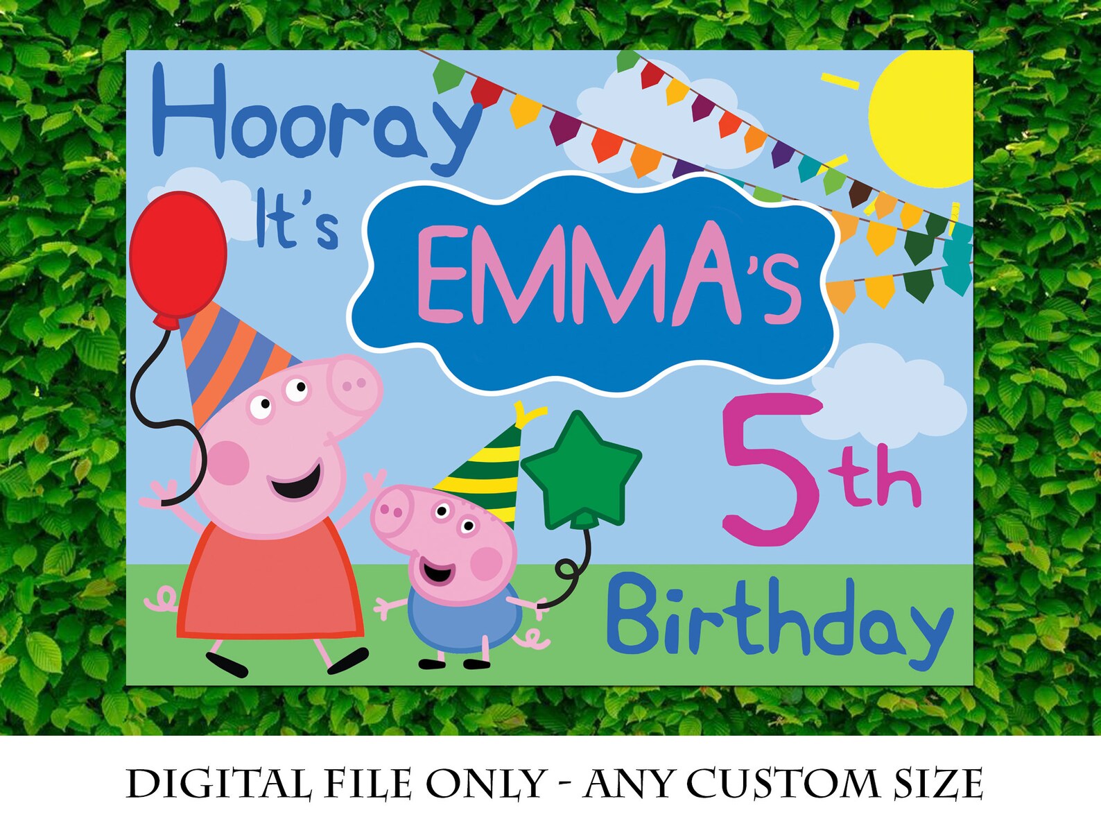 Peppa Pig Backdrop Peppa Pig Welcome Banner Peppa Pig - Etsy Canada