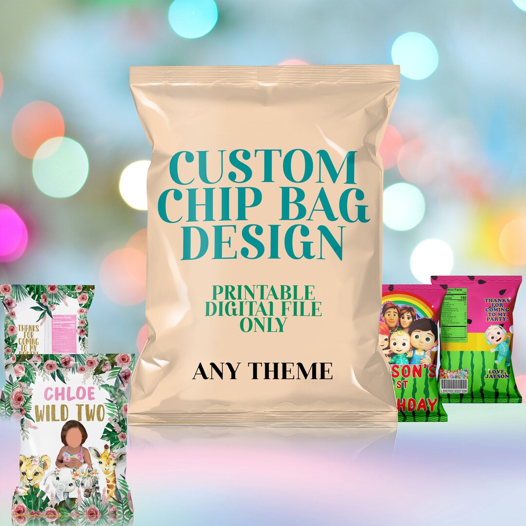 Custom Chip Bag Design, Digital Files Only - Any Theme - Etsy