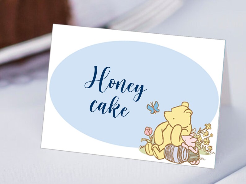 Classic Winne the Pooh Food Labels Food Tents Place Cards - Etsy