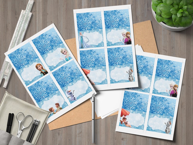 Frozen Party Food Label, Frozen Party Food Tents, Frozen Place Cards ...