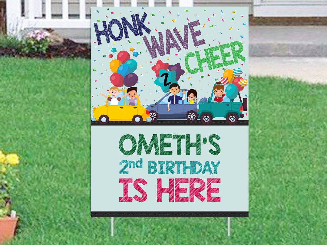 Birthday Yard Sign, Drive by Yard Sign, Honk Birthday Yard Sign, Yard ...