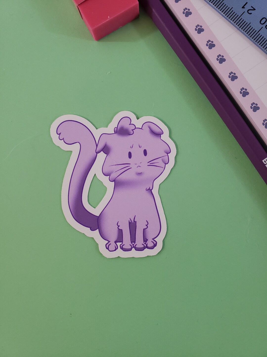 Cute Purple Cat Cartoon Vinyl Sticker | 2.75" Vinyl Sticker - Etsy