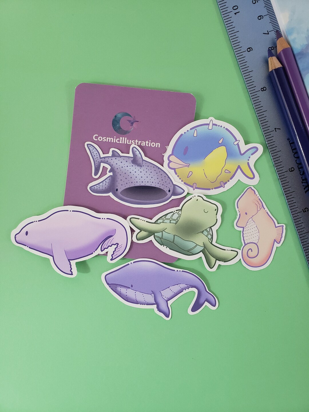 Cute Ocean Animal Sticker Pack | Marine Animal Stickers | Digital ...