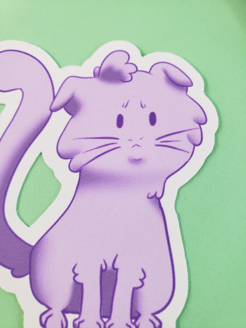 Cute Purple Cat Cartoon Vinyl Sticker | 2.75" Vinyl Sticker - Etsy
