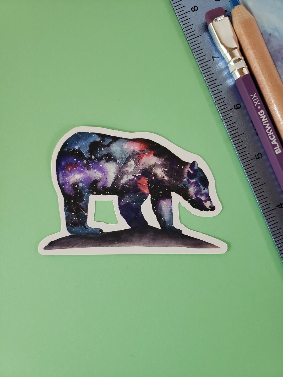 Colorful Bear Galaxy Vinyl Sticker for Animal Lovers| 3" Vinyl Sticker ...