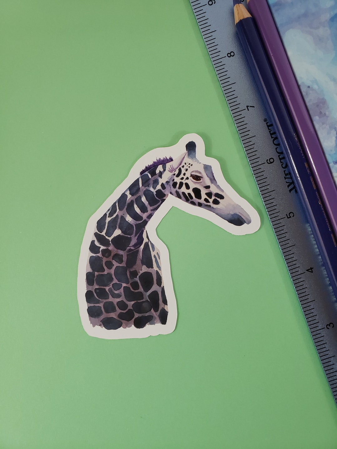 Colorful Watercolor Giraffe Vinyl Sticker| 3.5" Vinyl Sticker - Etsy
