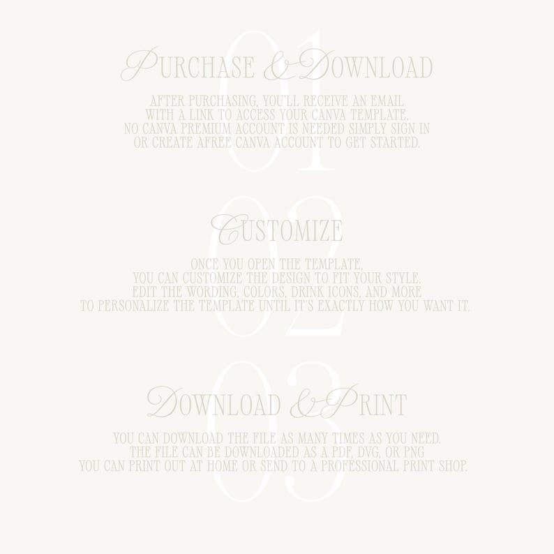 Editable Bar Sign | Elegant Classic Wedding | Digital Download | Black ...