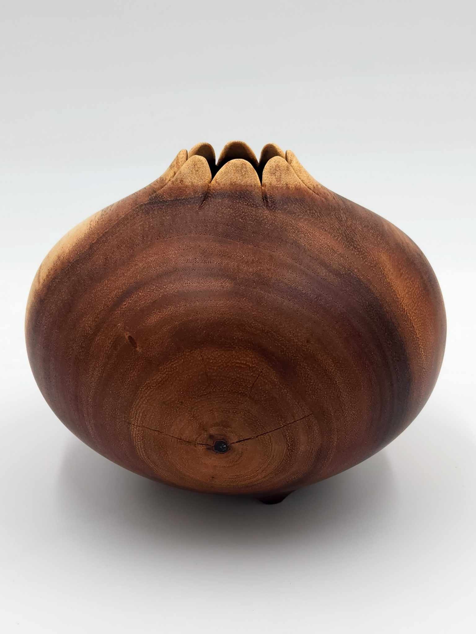 Hawaiian Monkeypod Vessel Hand Carved Petals and Feet - Etsy