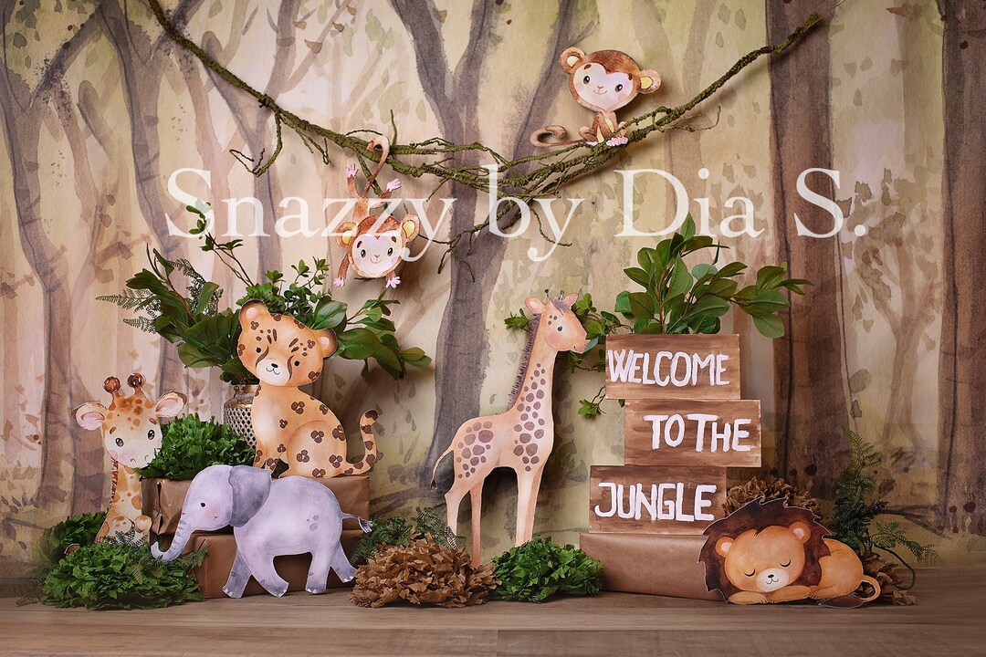 Digital Backdrop/ Background Jungle. Baby Photography/ Boy/ Girl ...