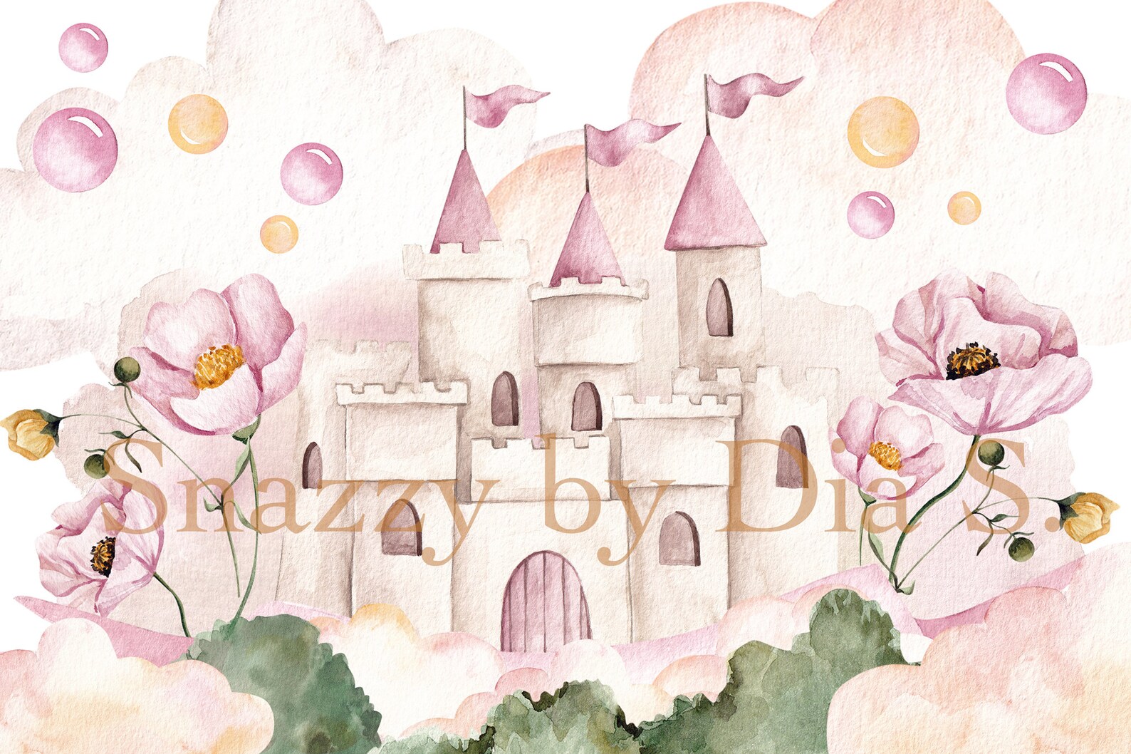 Digital Backdrop/ Background Castle. Baby Photography/ Girl Photoshop ...