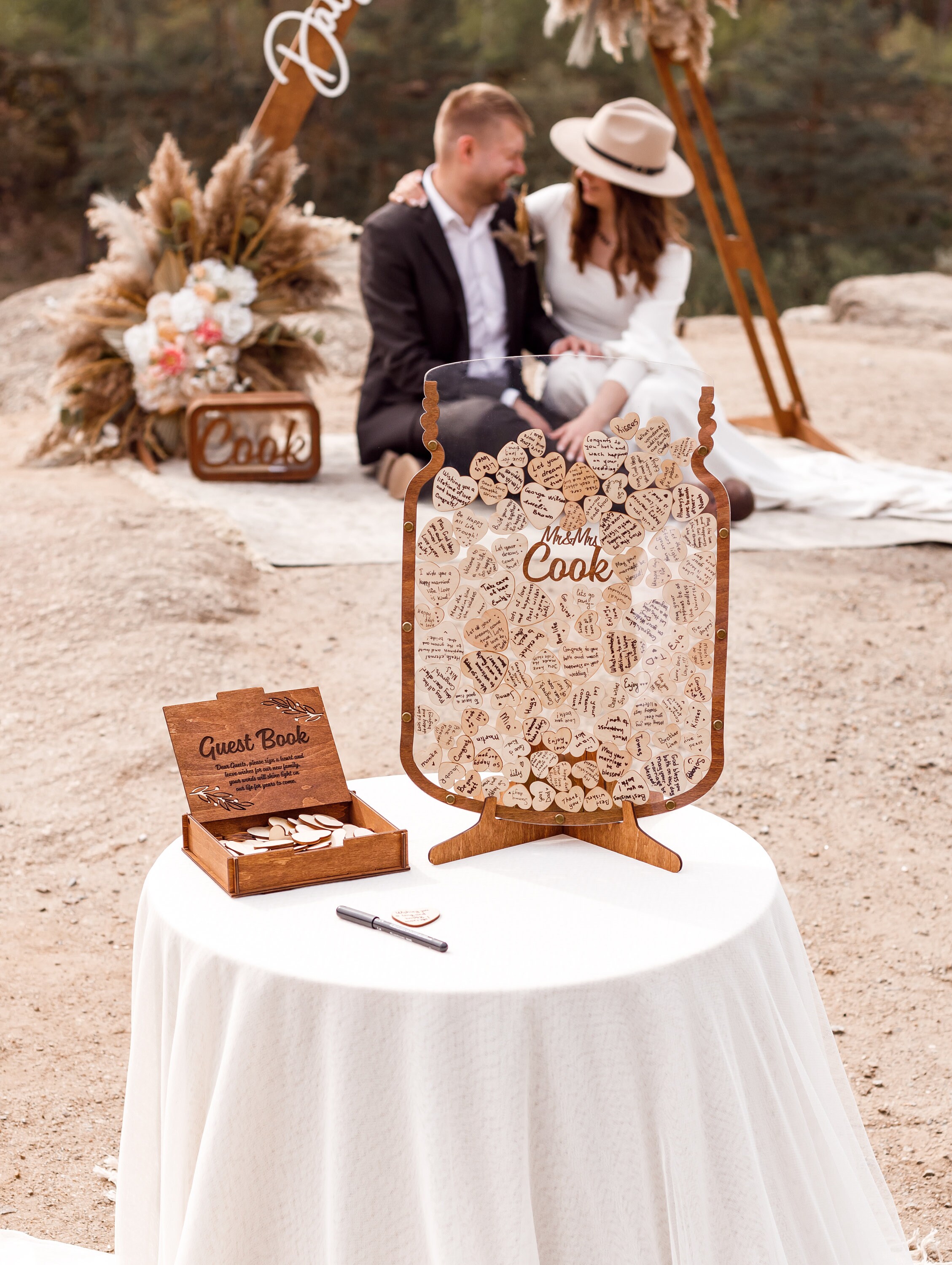 Mason Jar Wedding Guest Book, Custom Guestbook Alternative ...