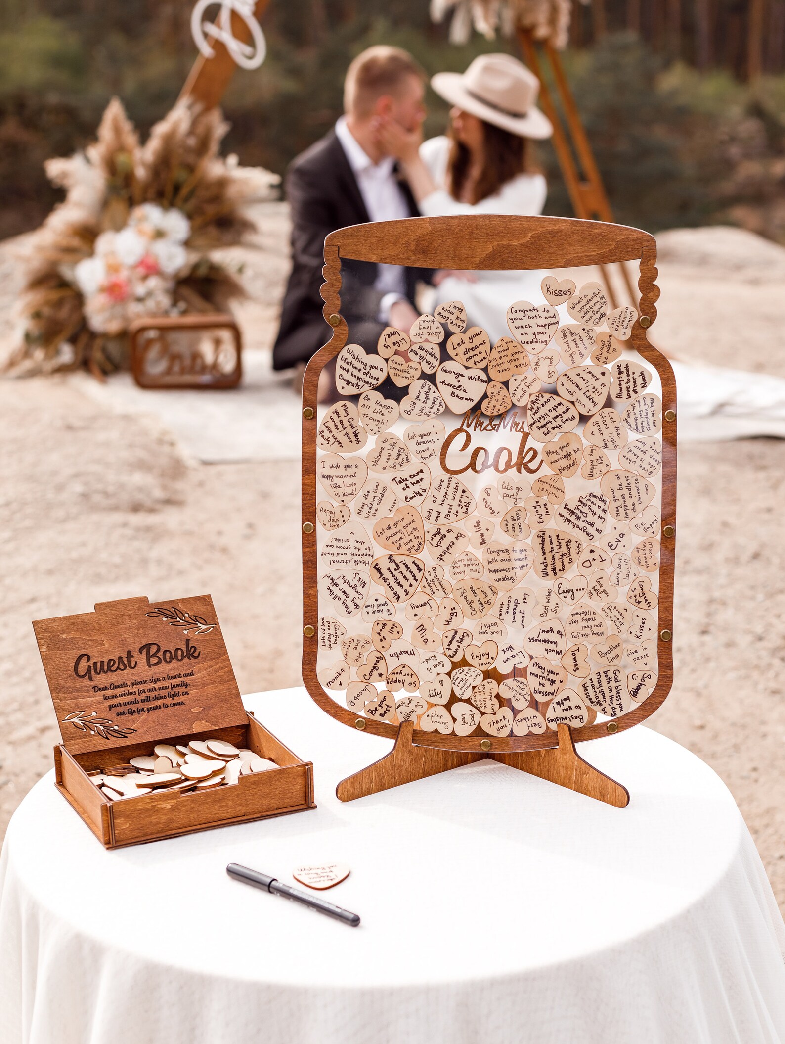 Mason Jar Wedding Guest Book, Custom Guestbook Alternative ...