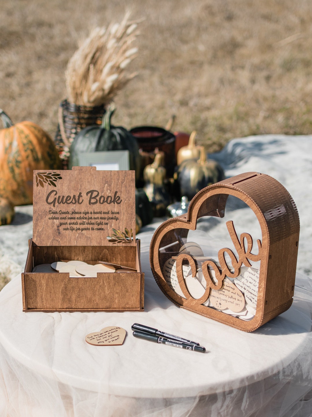 Personalizable Wedding Gift Guest Book Alternative Drop Box for Advice ...