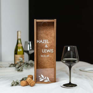 Personalized Wine Wooden Box With Your Text, Wine Bottle Carrier ...