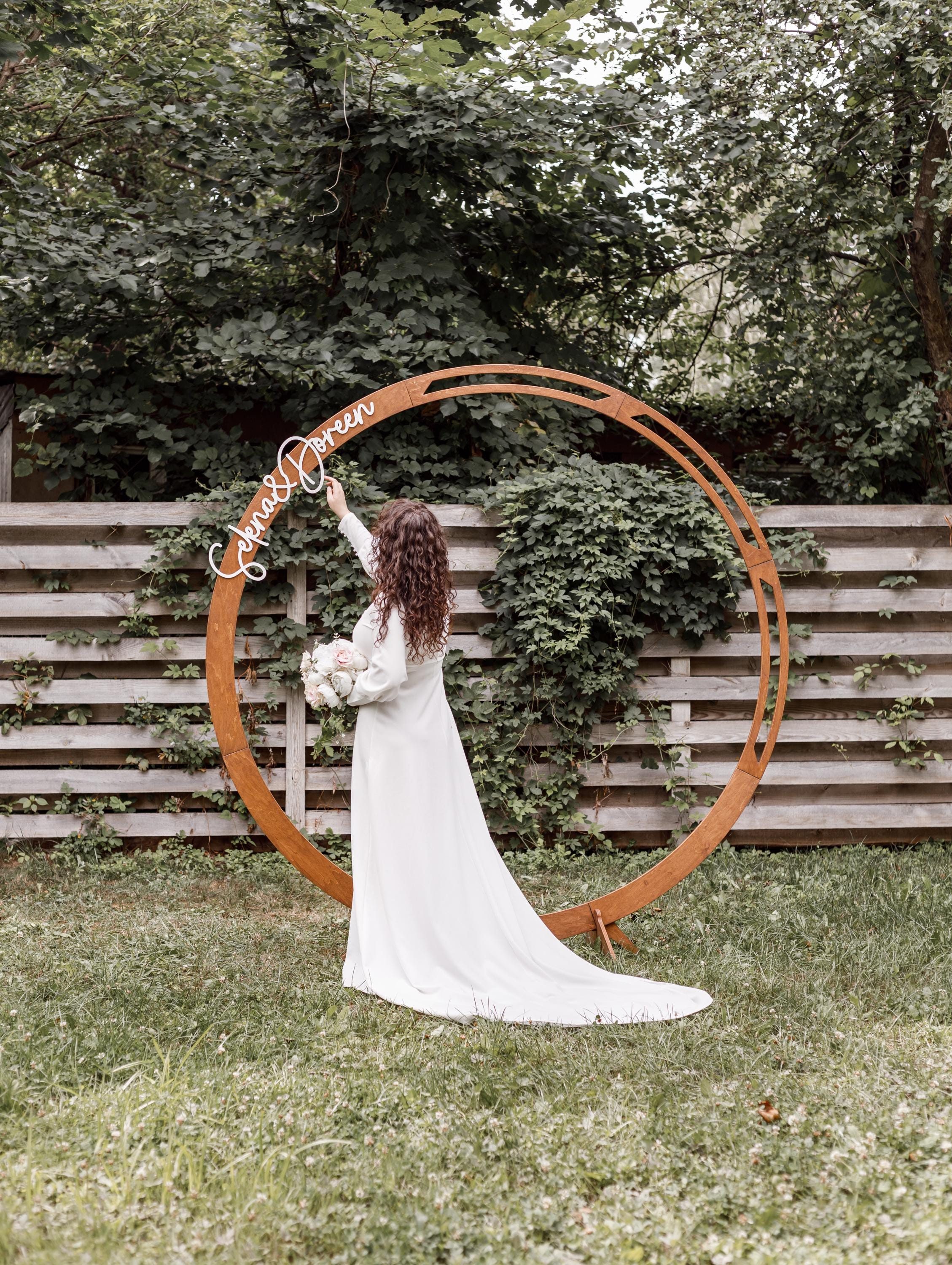 Personalized Circle Arch Wedding Ceremony, Wood Arbor for Decoration ...