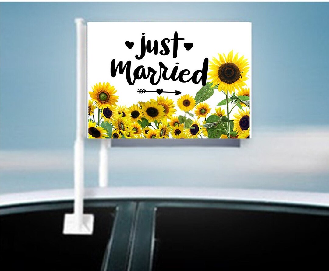 Just Married Car Flag, Wedding Reception, Wedding Parade, Wedding Party ...