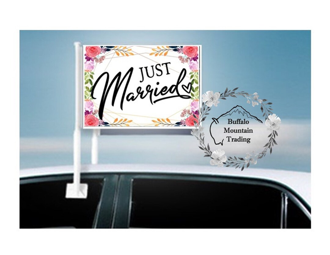 Just Married Car Flag, Wedding Reception, Wedding Parade, Wedding Party ...