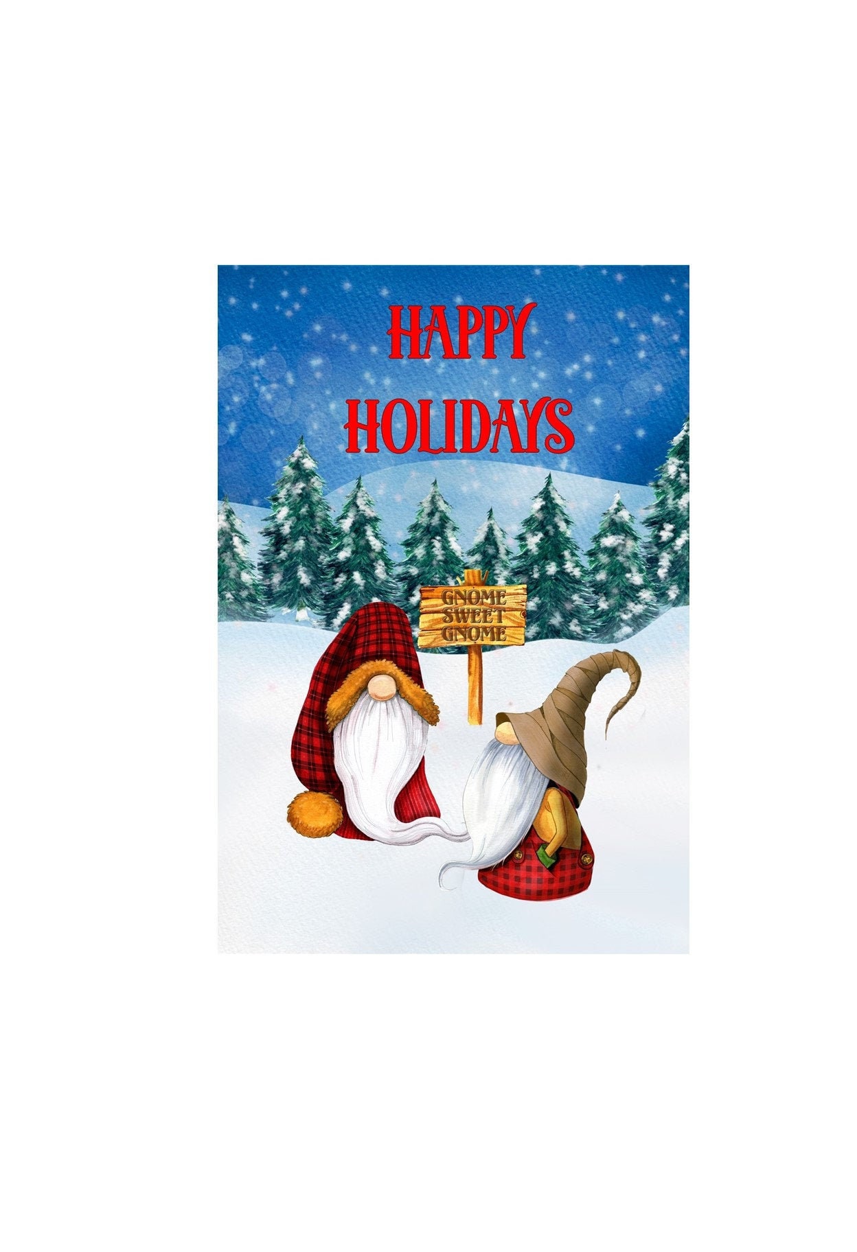 Digital File, Christmas Gnomes, Gnome Sweet Gnome, Happy Holidays, Wall ...