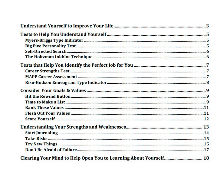 Self Awareness E Book and Bonus Personality Assessment - Etsy