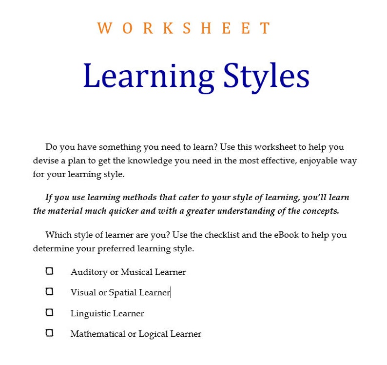 What is Your Learning Style: Info and FREE Assessment Included in ...