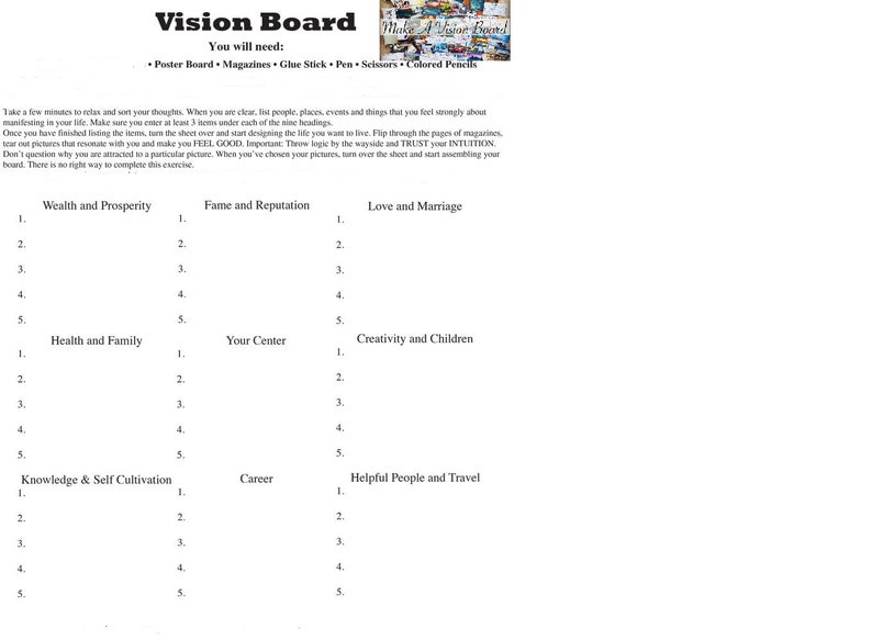 Vision Board Painting and Activity Tutorial - Etsy