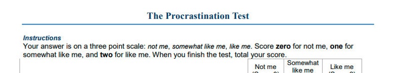Procrastination Assessment and E Book - Etsy