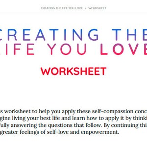 Self Awareness: Creating the Life You Love Workbook - Etsy