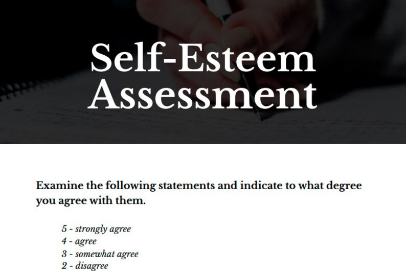 Self Esteem Questionnaire - Etsy
