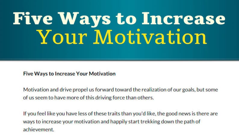 Motivation Assessment and Ways to Increase Yours. - Etsy