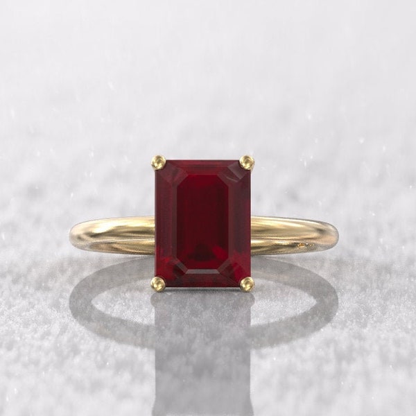 Ruby Emerald Ring - Etsy