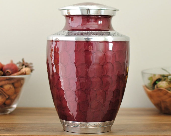Garnet Red : Cremation Urn for Human Ashes | Brilliant Maroon Burgundy ...