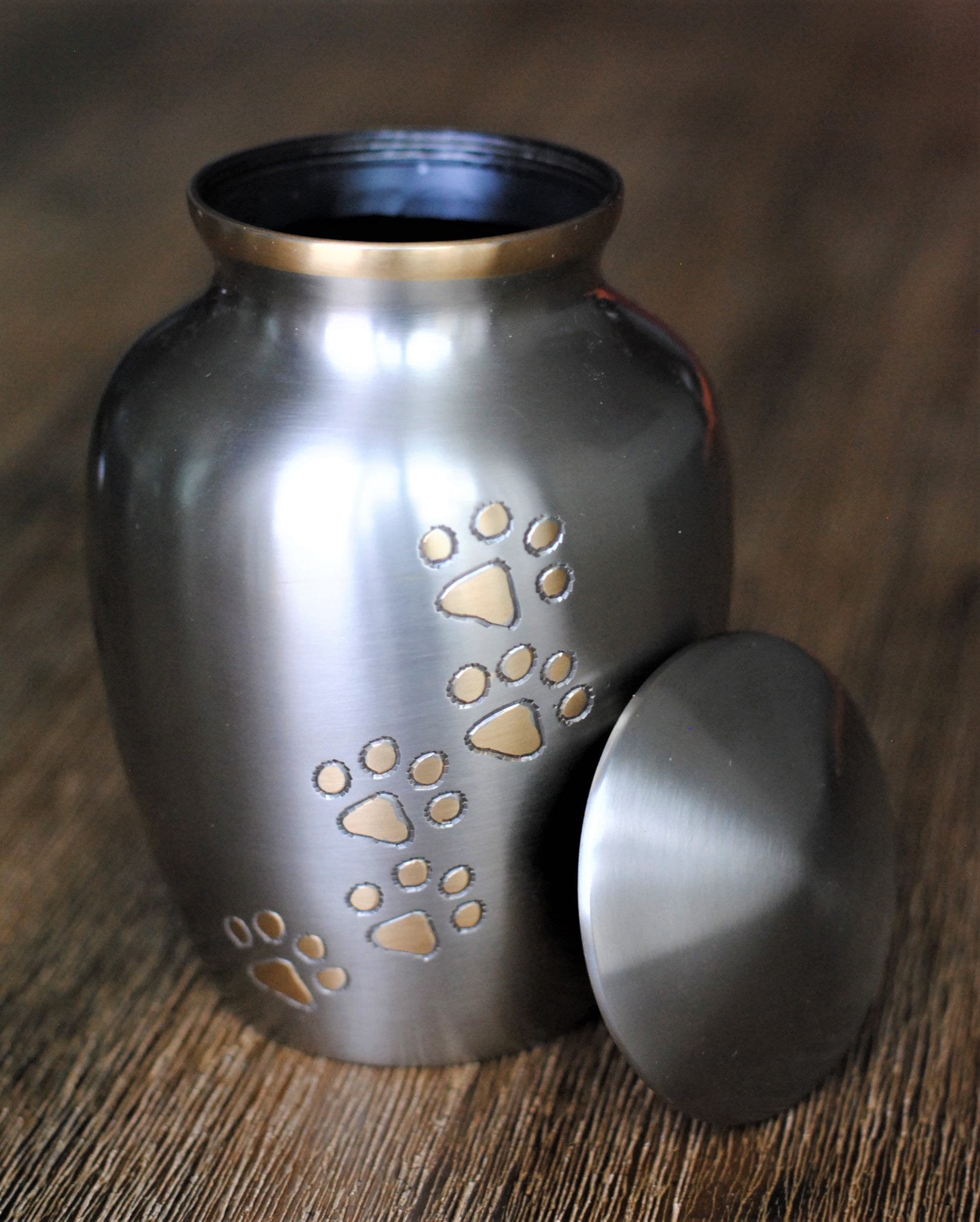 Cute Paws on Silver : Pet Ashes Cremation Urn Brass Golden | Etsy