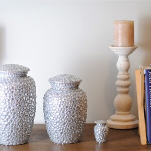 Diamond Sprinkled Cremation Urn: Crystal Studded Handcrafted Keepsake ...