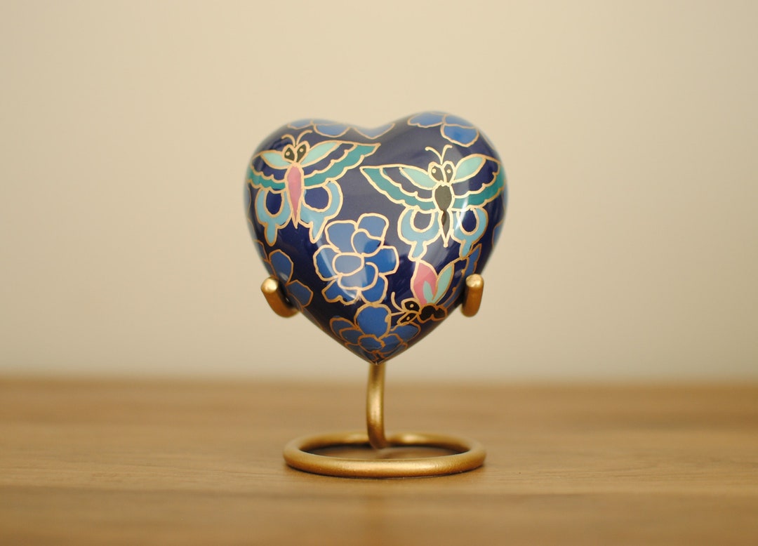 Cloisonné Cremation Heart Urn for Human Ashes Hand Painted Classical ...