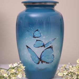 Floating Butterflies : Cremation Urn for Human Ashes | Memorial Blue ...