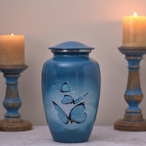 Floating Butterflies : Cremation Urn for Human Ashes | Memorial Blue ...