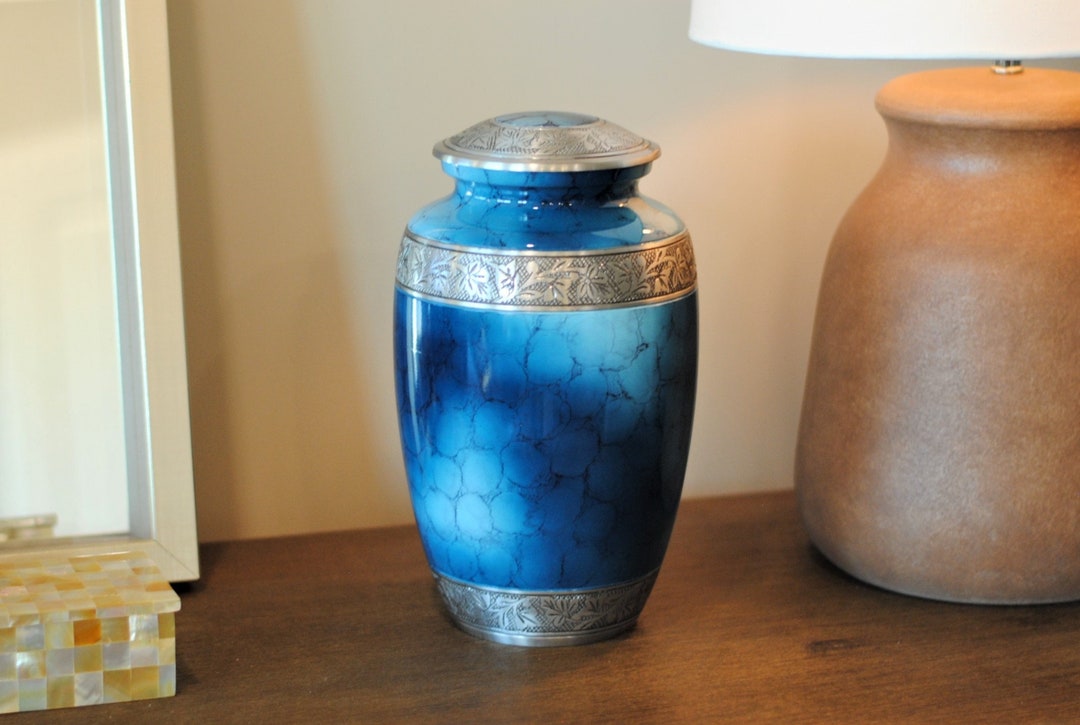 Cloudy Blue Turquoise : Cremation Urn for Human Ashes | Handcrafted ...
