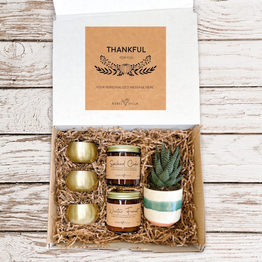 Fall Thankful for You Gratitude Gift Box | Set of Soy Candles ...