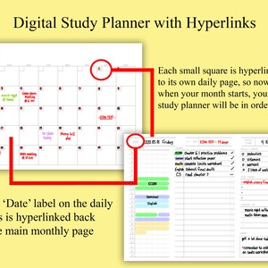 1 Month Digital Student Study Planner With Hyperlinks for iPad ...