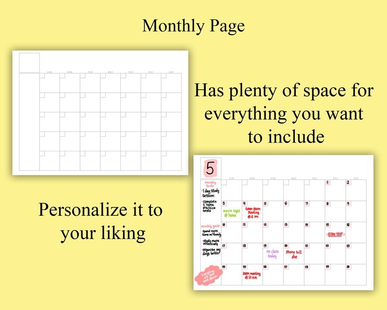 1 Month Digital Student Study Planner With Hyperlinks for iPad ...