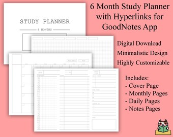 1 Month Digital Student Study Planner With Hyperlinks for iPad ...