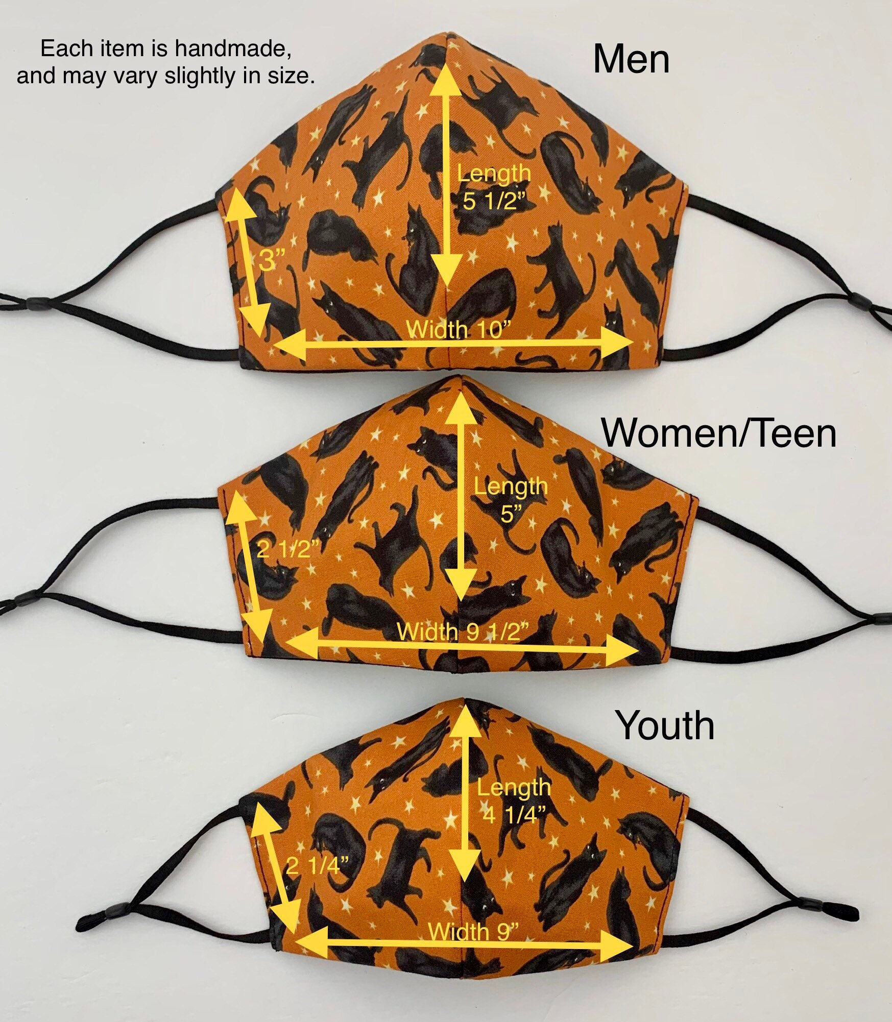 3 Layer Face Mask 100% Cotton Fabric Washable Reusable | Etsy