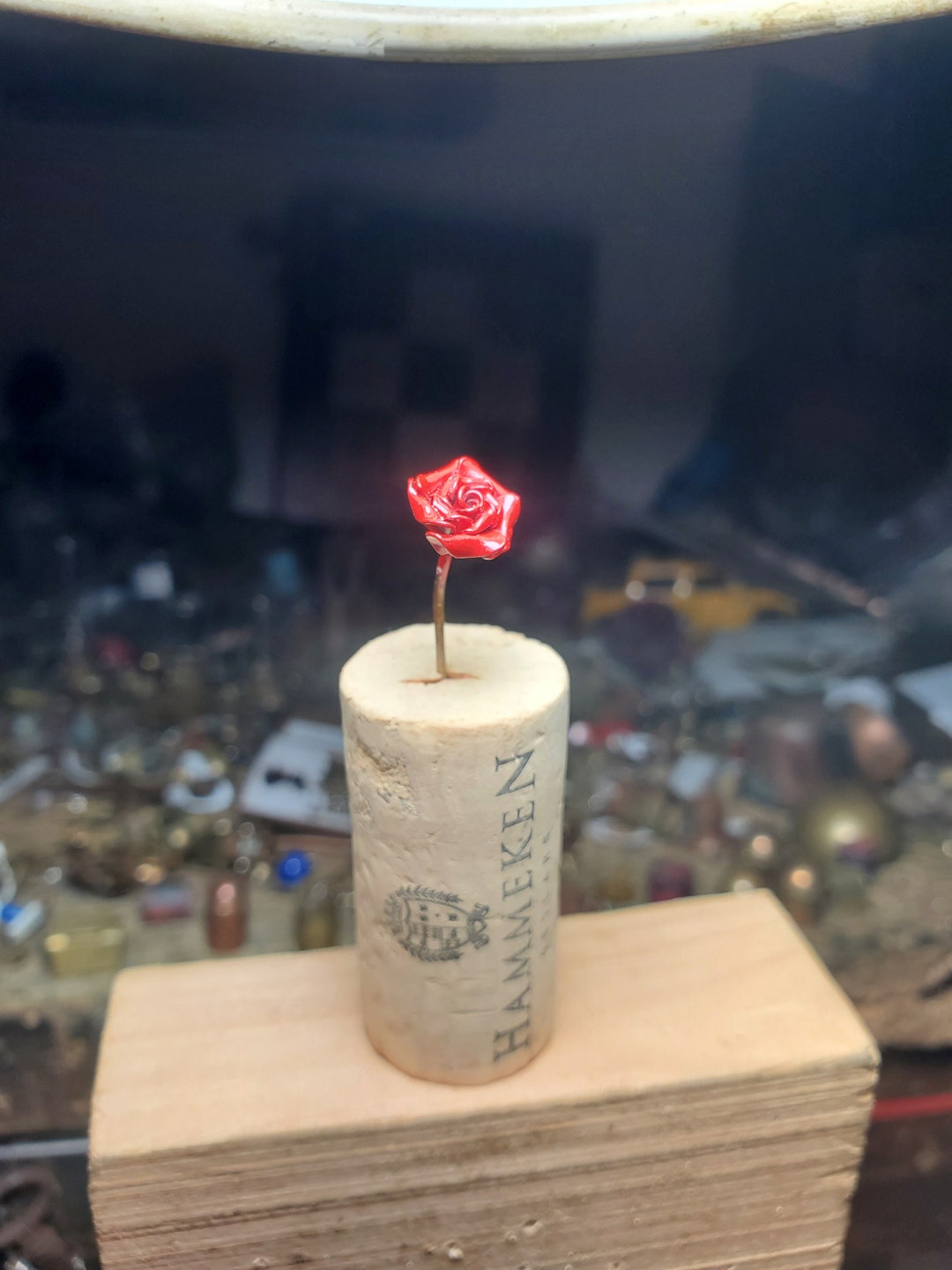 Red Copper Miniature Rose With Cork Stopper. Red Color - Etsy