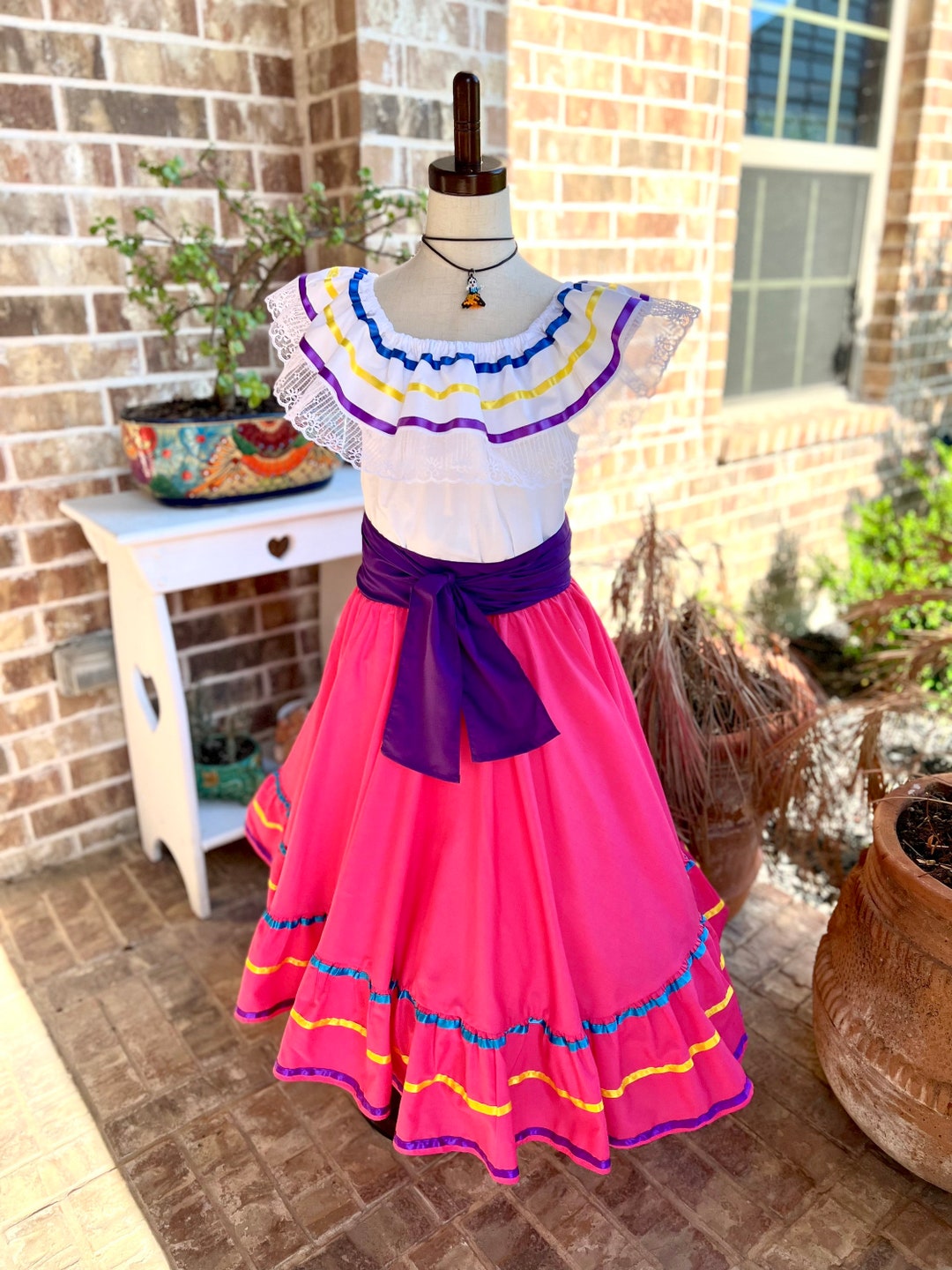 Mexican Girls Dress + Blouse | 2 Pc | Day of the Dead | Traditional ...
